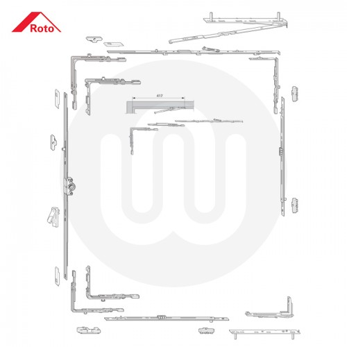 Roto NT 'R' Royal Full Tilt & Turn System (Concealed Fix) – 9mm Eurogroove